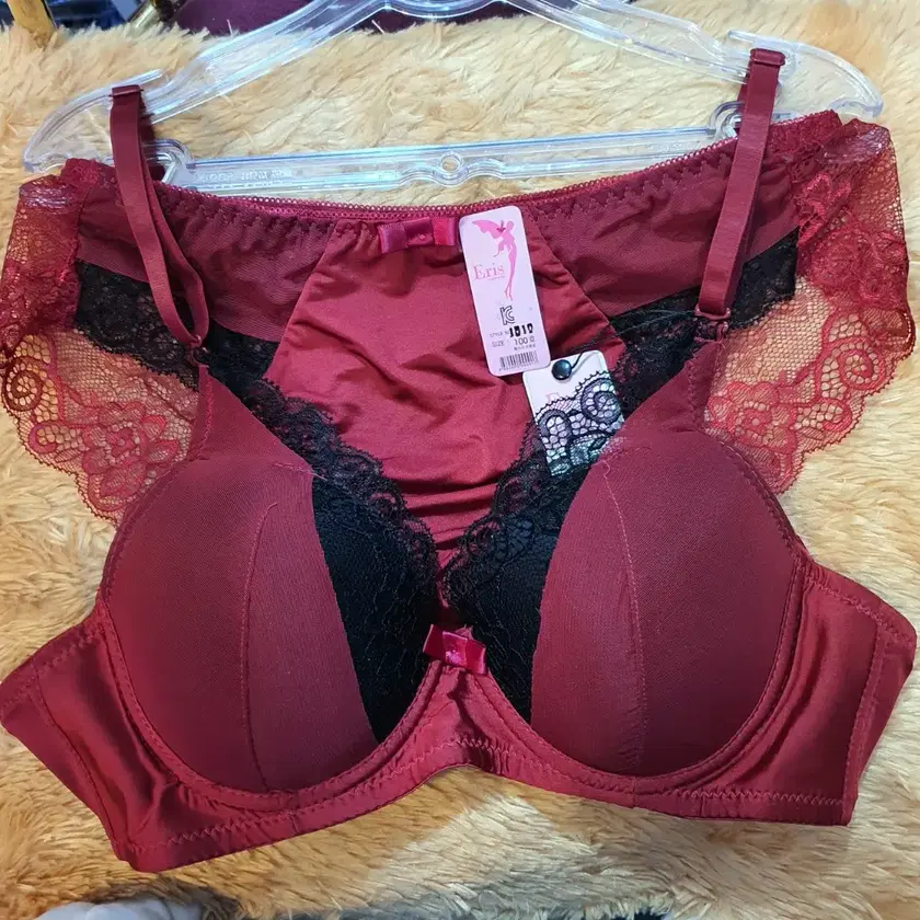 75A 75B Red Black Bra Set Bra Panty Set Pombra Fishnet Panty Set #75A,#85B,#브라팬티세트,#뽕브라,#75B on ...