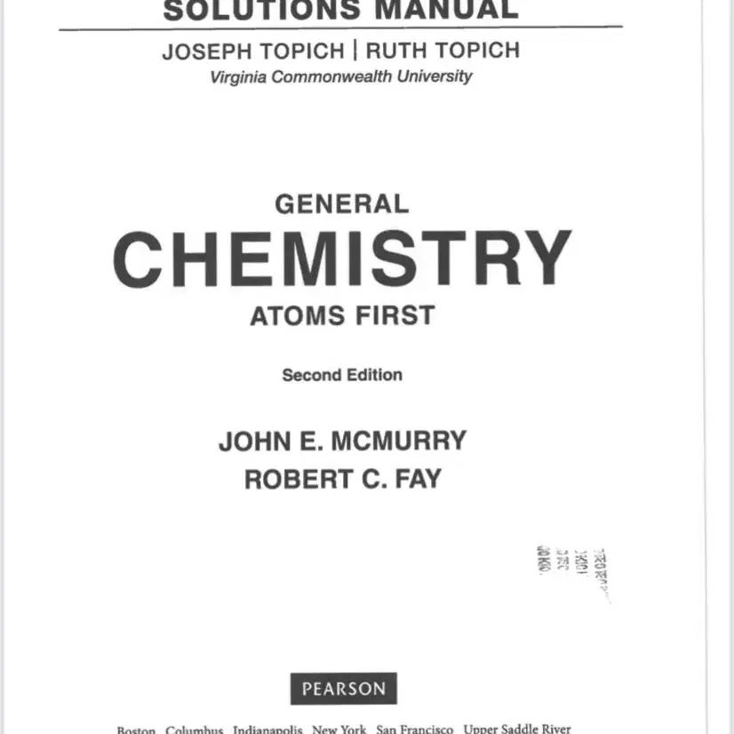 McMurray General Chemistry Solutions PDF (Pearson) #일반화학,#솔루션,#맥머리,#답지,#대학교원서 on Bunjang Global ...