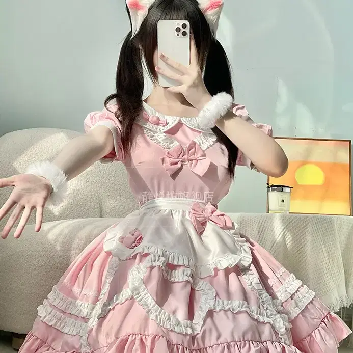 Costume Cosplay 핑크메이드복 분홍메이드복 메이드복 메이드복코스프레 메이드복코스튬 On Bunjang Global Site