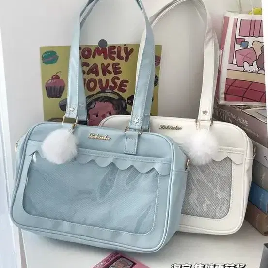 [Sell] Pompom Eta Bag #이타백,#스쿨백,#캔뱃지,#앙스타 on Bunjang Global Site.