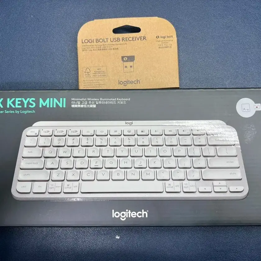 LOGITECH | 로지텍 Logitech MX KEYS MINI Pale Gray + Volt Receiver #로지텍키보드 ...