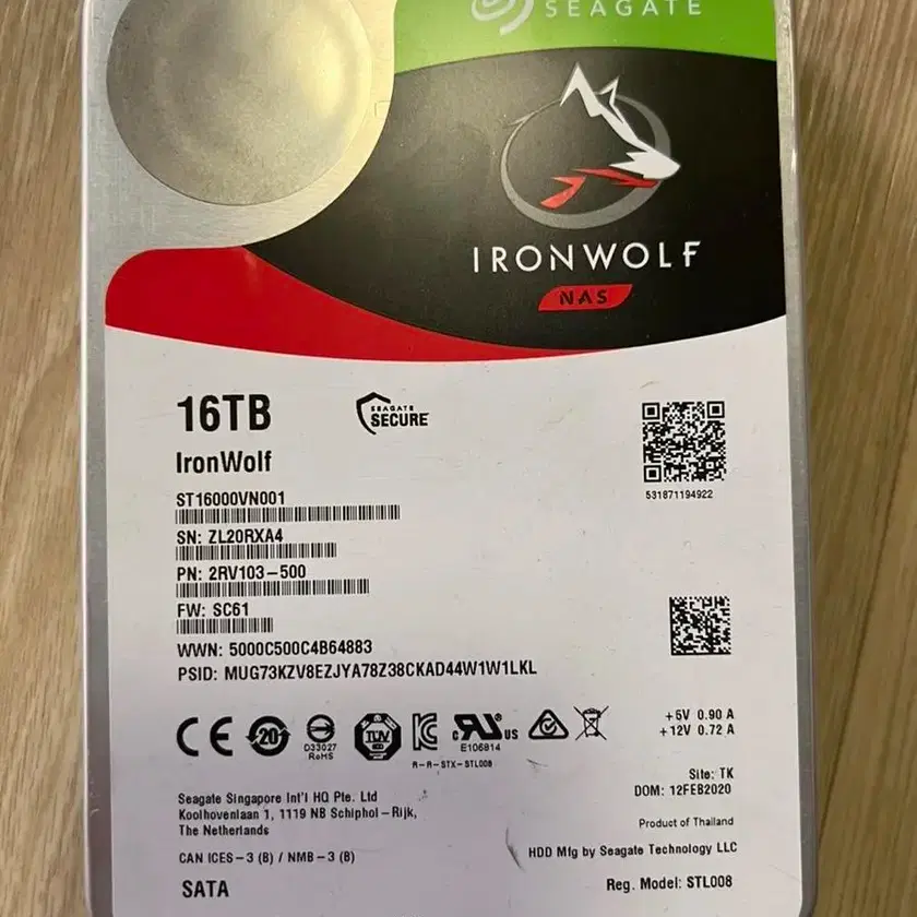 HDD/ODD/SSD 시게이트,아이언울프,16tb,nas,나스 on Bunjang Global Site.