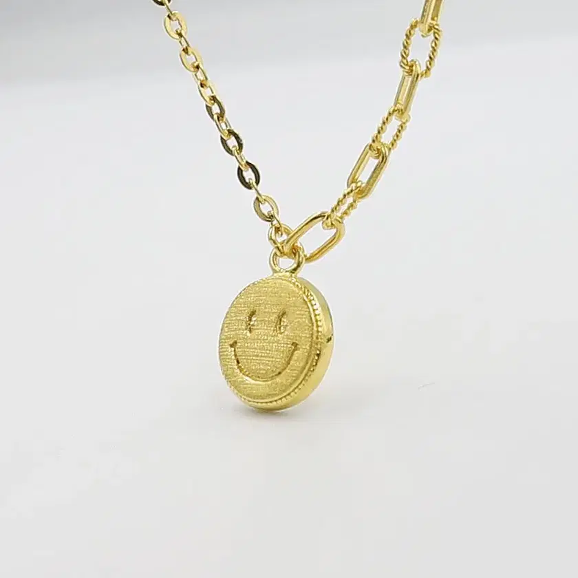 24K Solid Gold 2 Dime Smiley Coin All in One Necklace 7.5 grams with ...