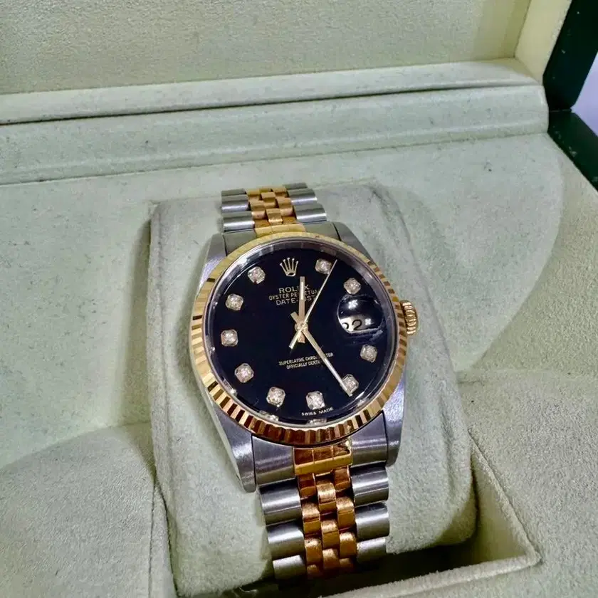 ROLEX | 롤렉스 Rolex Dayjust 16233 10p Black Dial 1993 Full Set #16233,#데이저스트,#93년식,#10p,#콤비 on ...