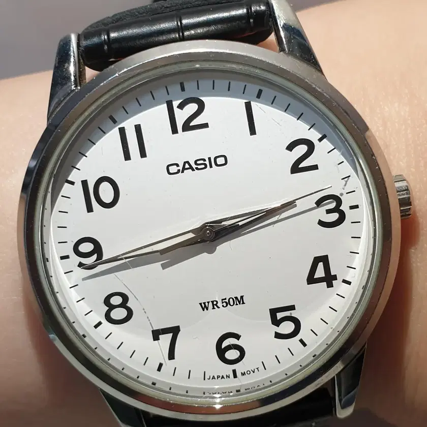 CASIO | 카시오 [Casio] Men's Analog Black Couple Watch Leather Watch MTP ...