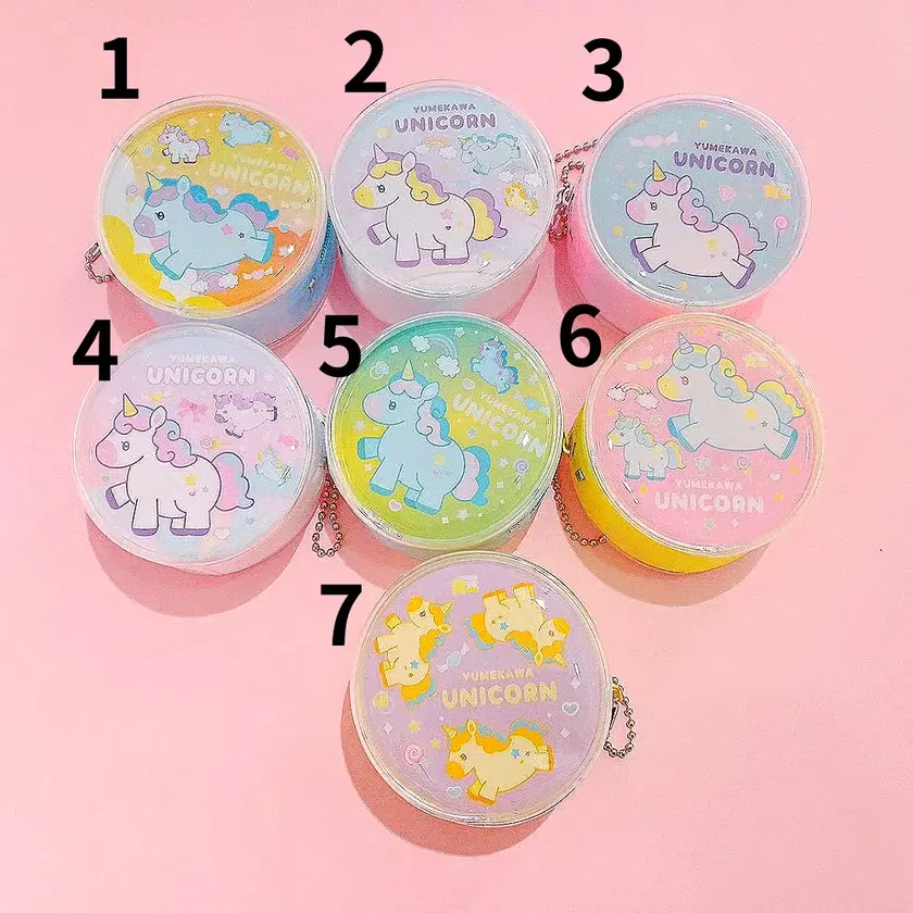 Unicorn round mini coin case keyring bag loop #유니콘,#동전지갑,#가방고리,#키링,#파우치 ...