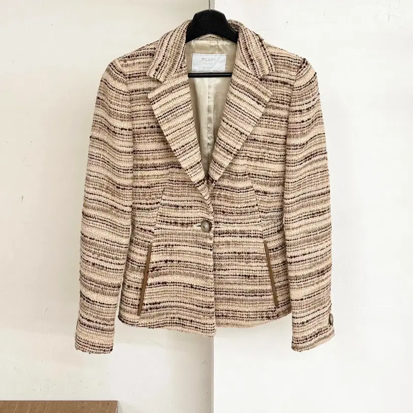 PRADA | 프라다 Prada Brown Patterned Mohair 1B Blazer Jacket #프라다,#프라다블레아저 ...