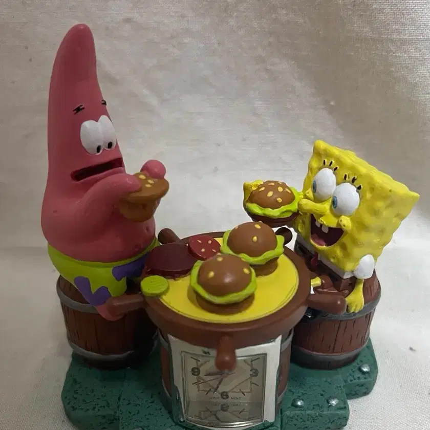 SpongeBob SquarePants Hamburger Fat Clock Figurine Tabletop Clock #스펀지밥 ...