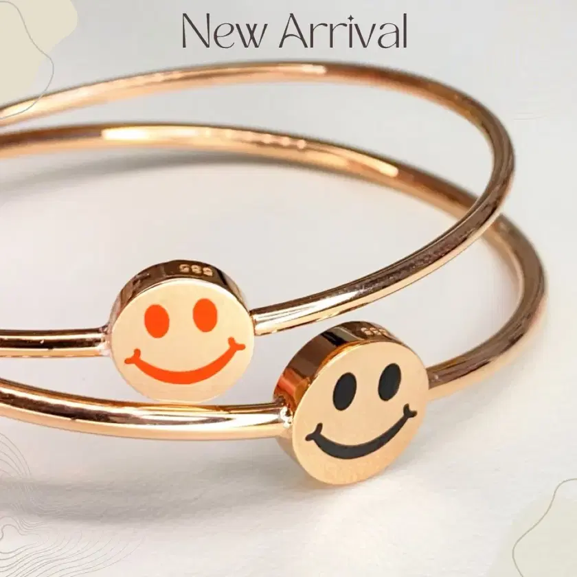 18K Smile Hollow Bangle Tension Pipe Large Bracelet Women's Keum ...