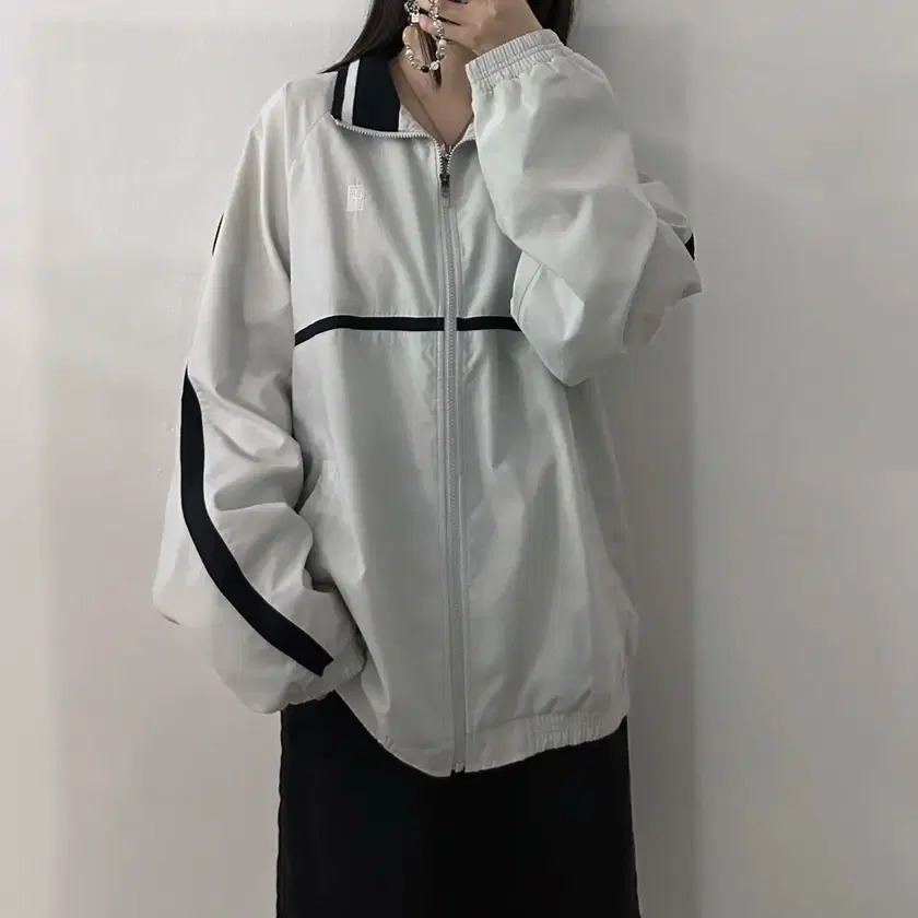 NIKE | 나이키 (XL) Nike Tennis Logo Gray Navy Windbreaker #나이키,#나이키바람막이 ...