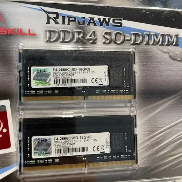 Giskill DDR4 SO-DIMM F4-2666C unsealed on Bunjang Global Site.