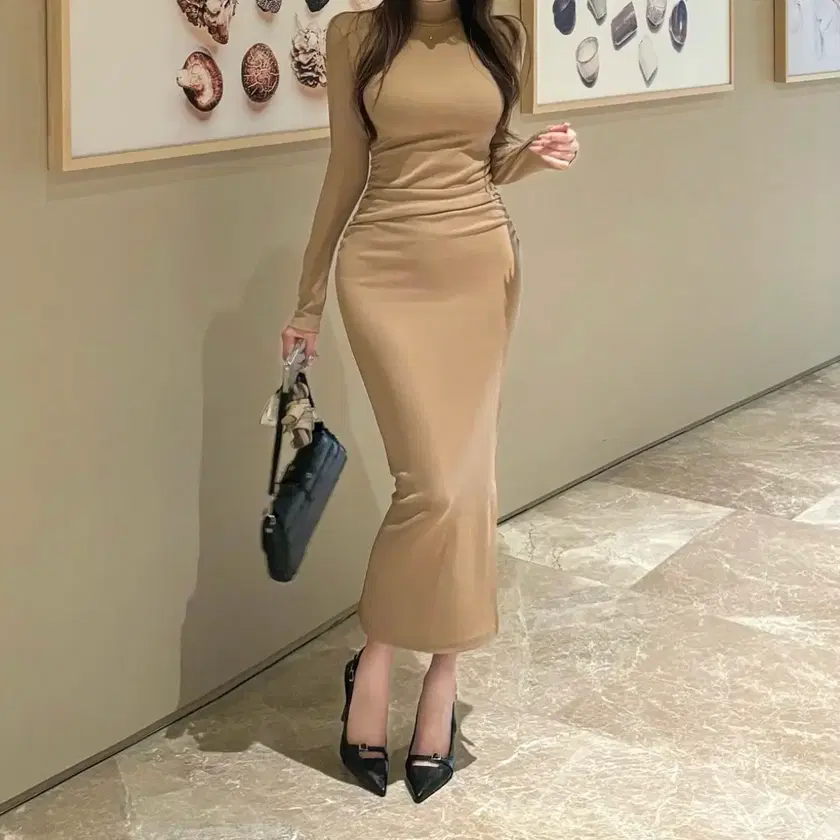 (NEW) Sue & Fit pola SHIRRING ONEPIECE Beige #수앤핏,#순느,#유어로즈,#오또맘 on ...