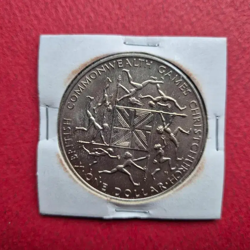 New Zealand 1974 Commonwealth Games commemorative 1 dollar coin on ...
