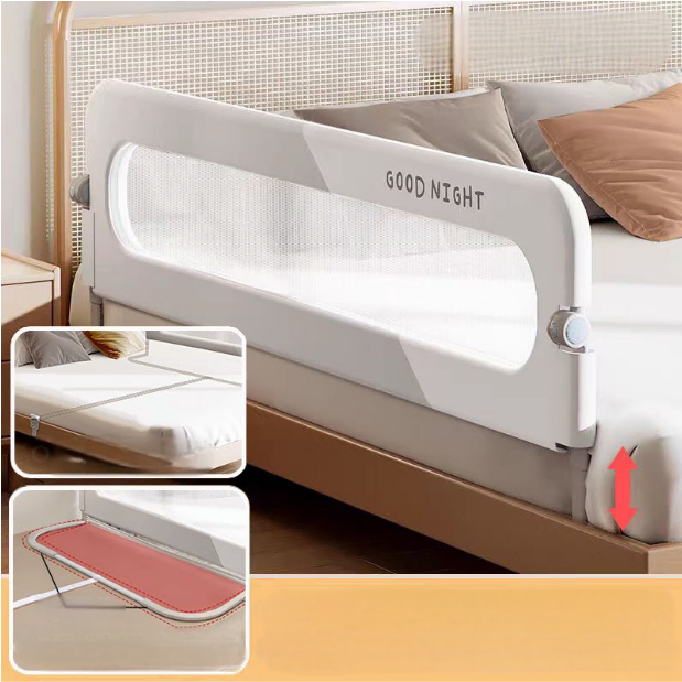 Bedguard Foldable Home BedSafety Guard Railing 2 side guard rails #침대가드 ...