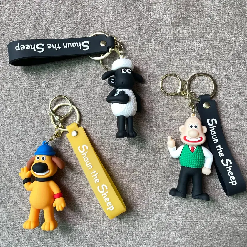 Wallace/Gromit/Shaun (Shaun the Sheep) Keyring - New Product (Choose 1 ...