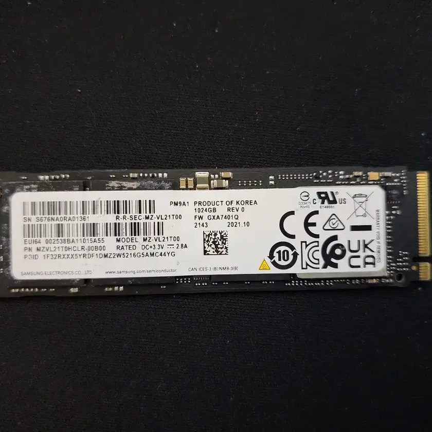 SAMSUNG | 삼성 Computer storage device Samsung PM9A1 NVME SSD 1TB on ...