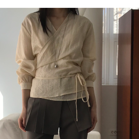 Mienne Sheer Lab Blouse Cream Beige #블라우스,#미엔느,#미닝아웃,#라룸 on Bunjang ...