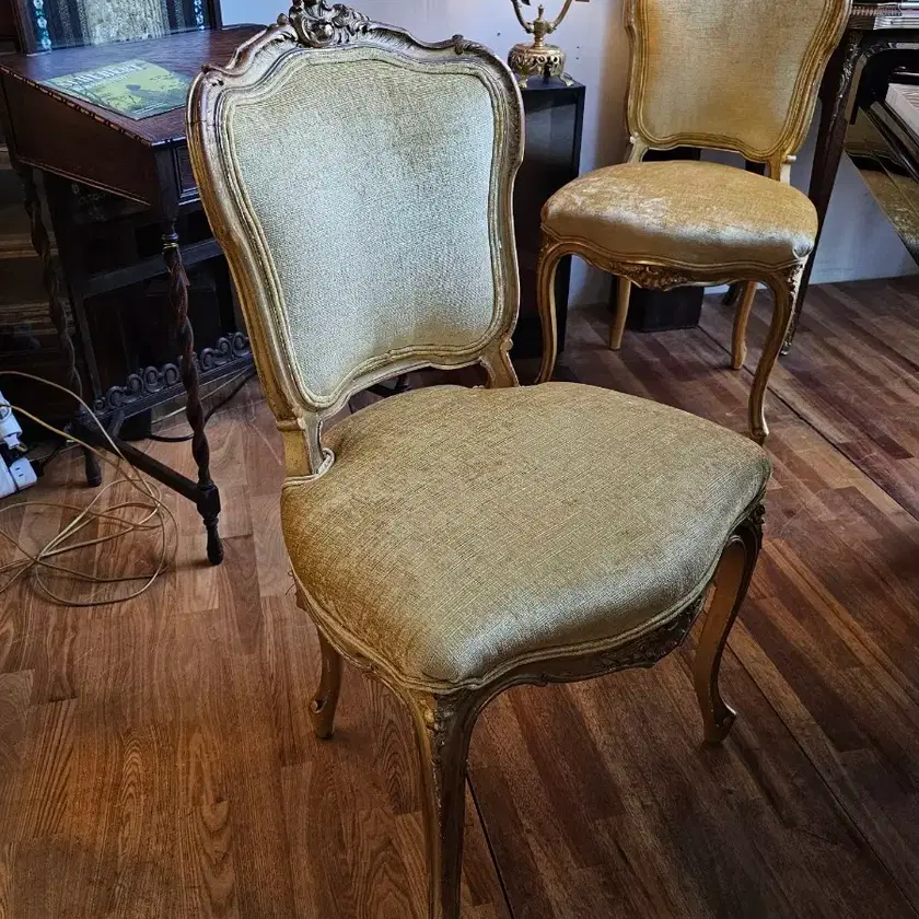 French antique keum-jang chair set (2p) #쉐비의자,#금장의자,#엔틱의자,#식탁의자,#의자 on ...