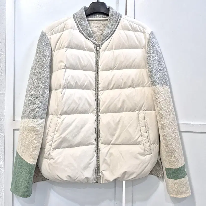 Zooc Knitted Color Block Down Jacket #쥬크덕다운패딩,#zooc오리털패딩,#쥬크패딩,#여성덕다운패딩 ...
