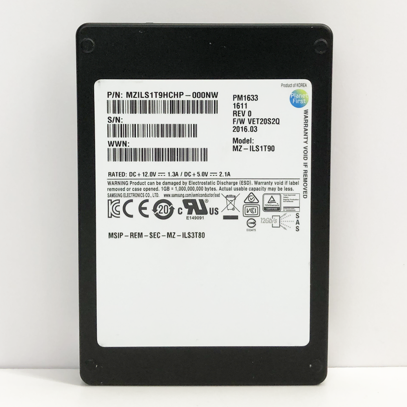 SAMSUNG | 삼성 Samsung PM1633 1.92TB SAS SSD, Quantity 3 #삼성전자,#PM1633,#1 ...
