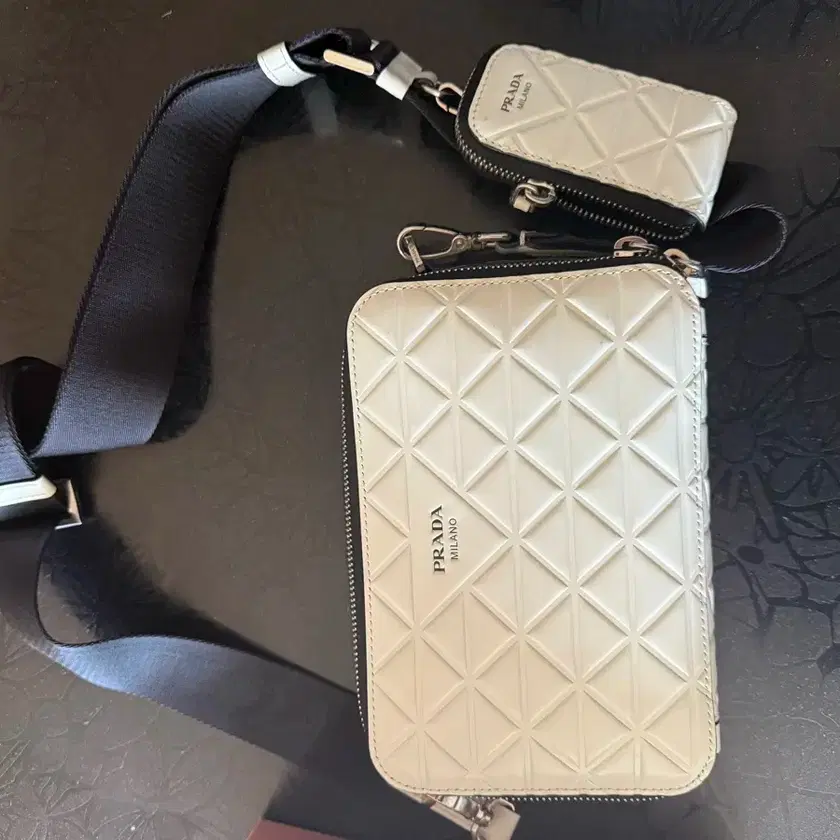 PRADA | 프라다 Prada Brique Brushed Leather Crossbody Bag on Bunjang Global Site.