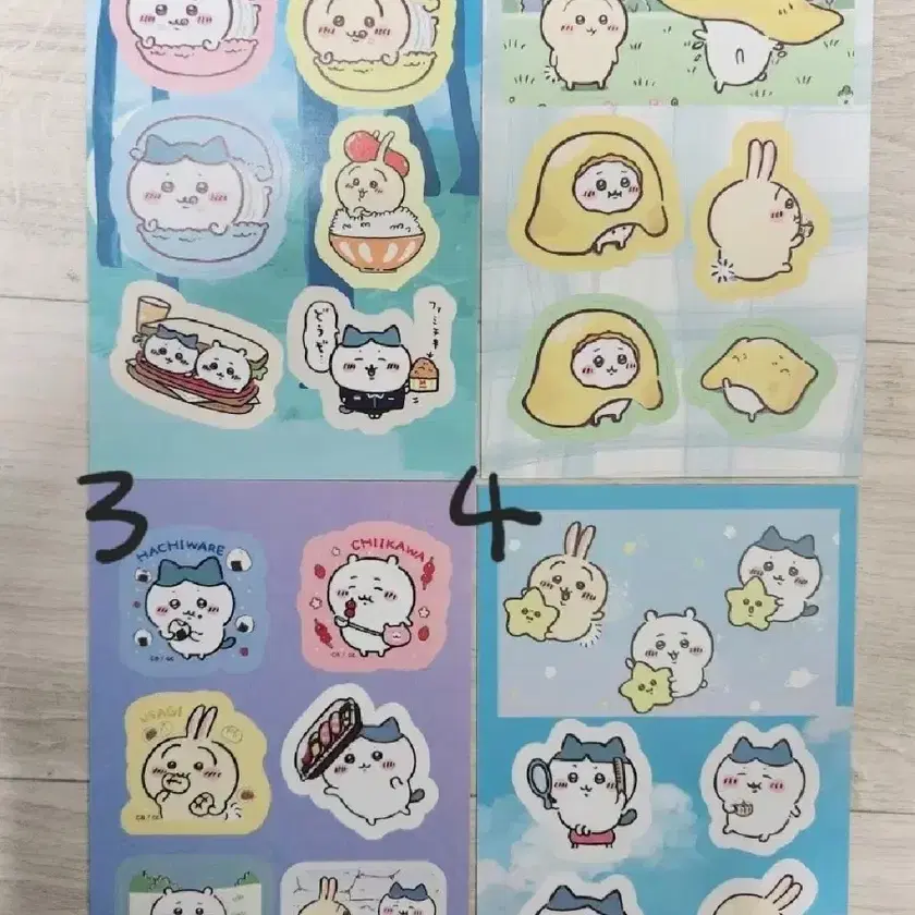 Chiikawa sticker 4 sheets (purchase page) #치이카와,#스티커,#하치와래,#모몽가,#먼작귀 on ...