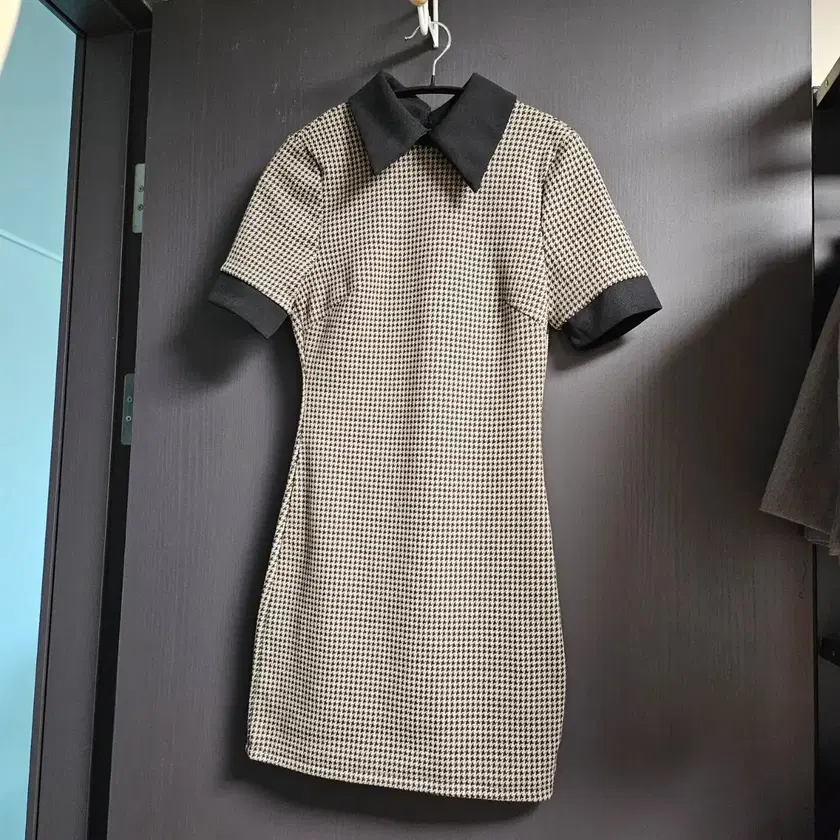 jennie Sha SHEIN Houndstooth Check Color Block Tweed Mini Onepiece xs ...