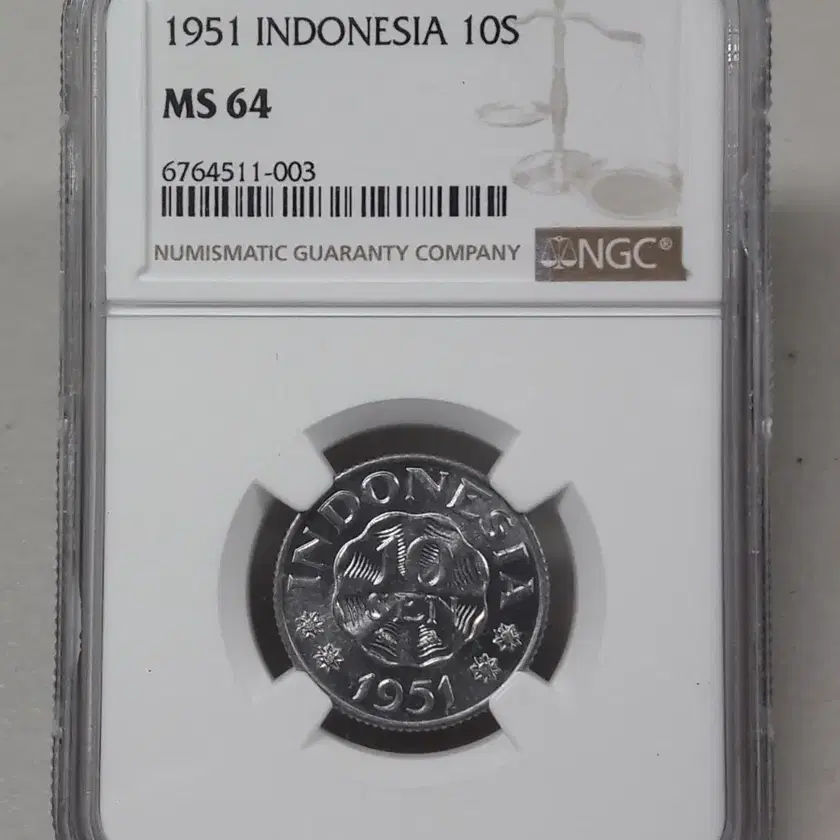 1951 Indonesia 10 Sen NGC MS64 Uncirculated Coin #인도네시아주화,#인도네시아동전,#10sen on Bunjang Global Site.