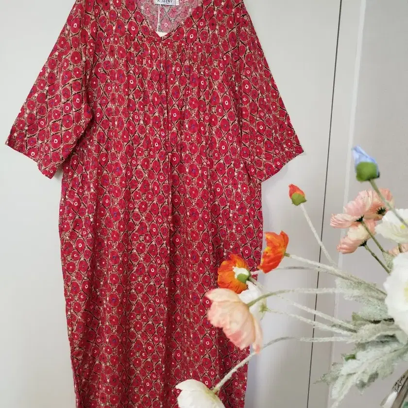 New Clothes 88~100 Big Size Rayon Blend Waist String Red Cool Fabric ...