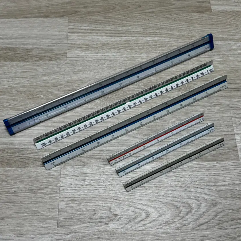 Selling Sanki Uchida Triangular Scale 15cm 30cm Drafting Drawing Scale Ruler #산키스,#우찌다,#삼각스케일 ...