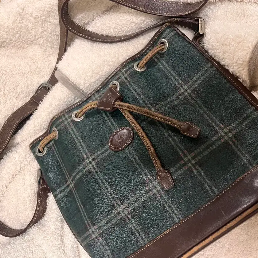 BEANPOLE | 빈폴 Beanpole Crossbody Bag Leather Check Bucket Bag on ...