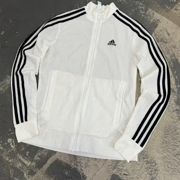 ADIDAS | 아디다스 Adidas Waffle Mesh White Women's Track Top Jersey Zip-Up ...