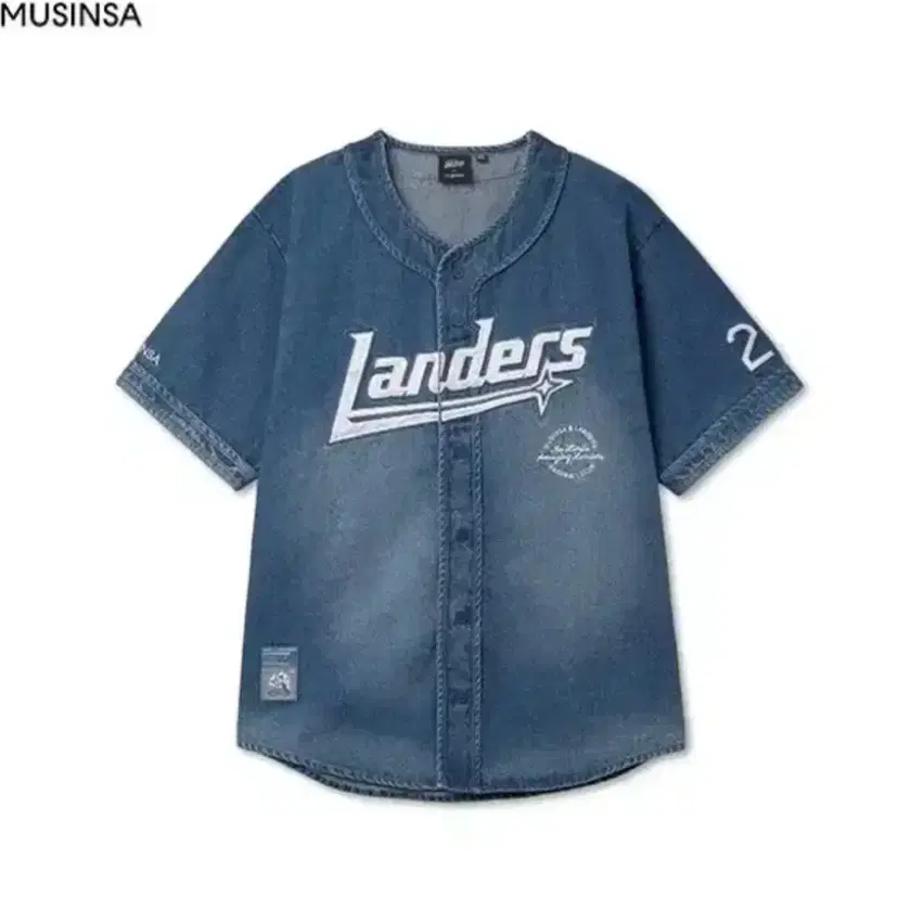 [M] Musinsa SSG Landers Blue Denim Uniform Jacket on Bunjang Global Site.