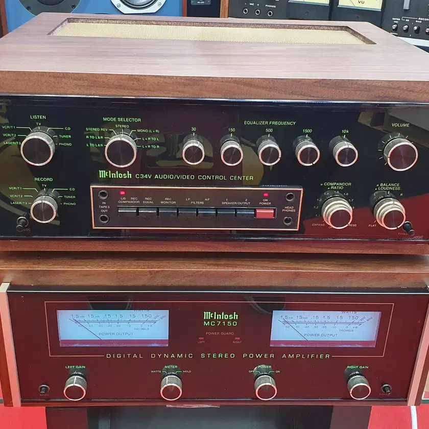 McIntosh MC-7150 Power Amplifier/ C34V Preamplifier/ Wood Case/ Ultra ...