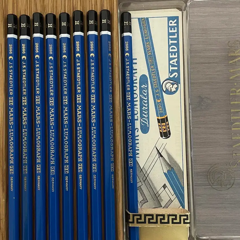 STAEDTLER MARS-LUMOGRAPH 2886(H) Hardness, 9 pieces #빈티지연필,#연필수집 on ...