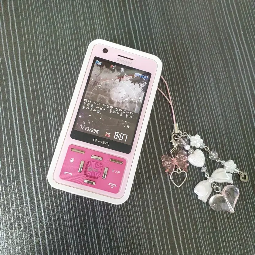 [For KT/Ever/Seotaiji Phone/Pink/full set] EV-W405 Slide Feature Phone ...