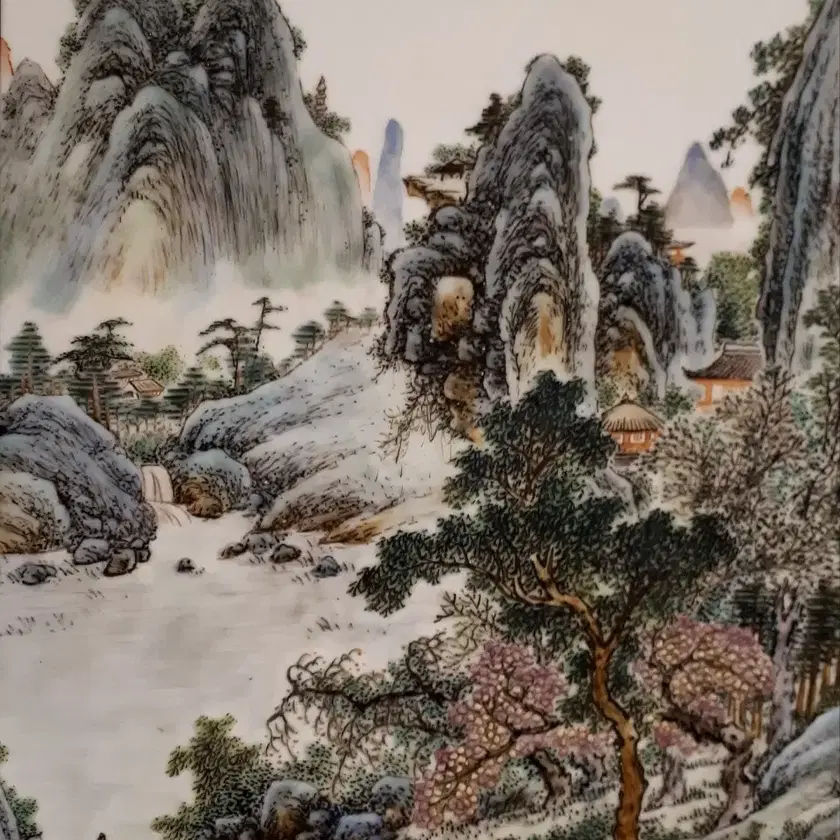 Wang Yating Zapan Flower #왕야정,#주산팔우,#자판화,#산수문자판화 on Bunjang Global Site.