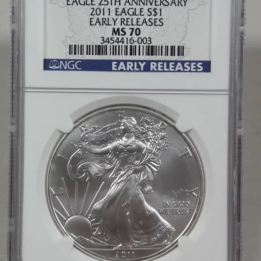 2011 American Silver Eagle 25th Anniversary First Edition NGC MS70 Top ...