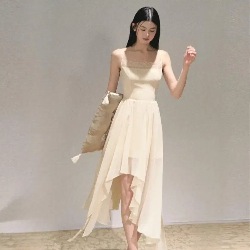 OAKMOO Irregular Chiffon Lace Pleated Sleeveless Maxi Dress #타다마켓,#페미닌 ...