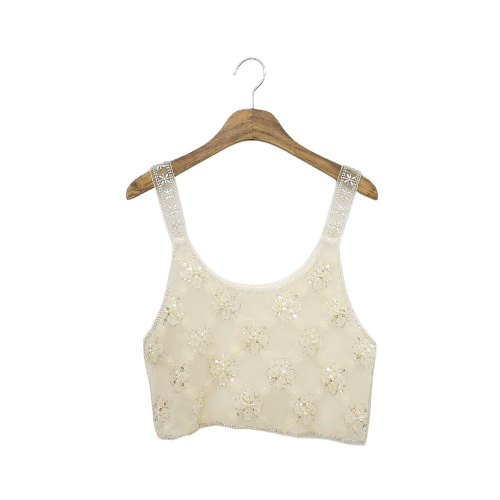 Spangle Chiffon Pearl Mesh Bustier Tank Top #고퀄리티,#원가이하,#세일 on Bunjang ...