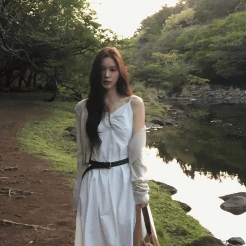 Boniel About Long Sleeveless Onepiece Set (Onepiece + Linen Cardigan ...