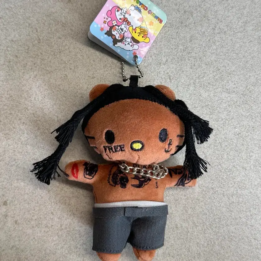Tanning Kitty Doll Keyring Bag Charm Hip Hop Rapper Dreadlocks Hello ...