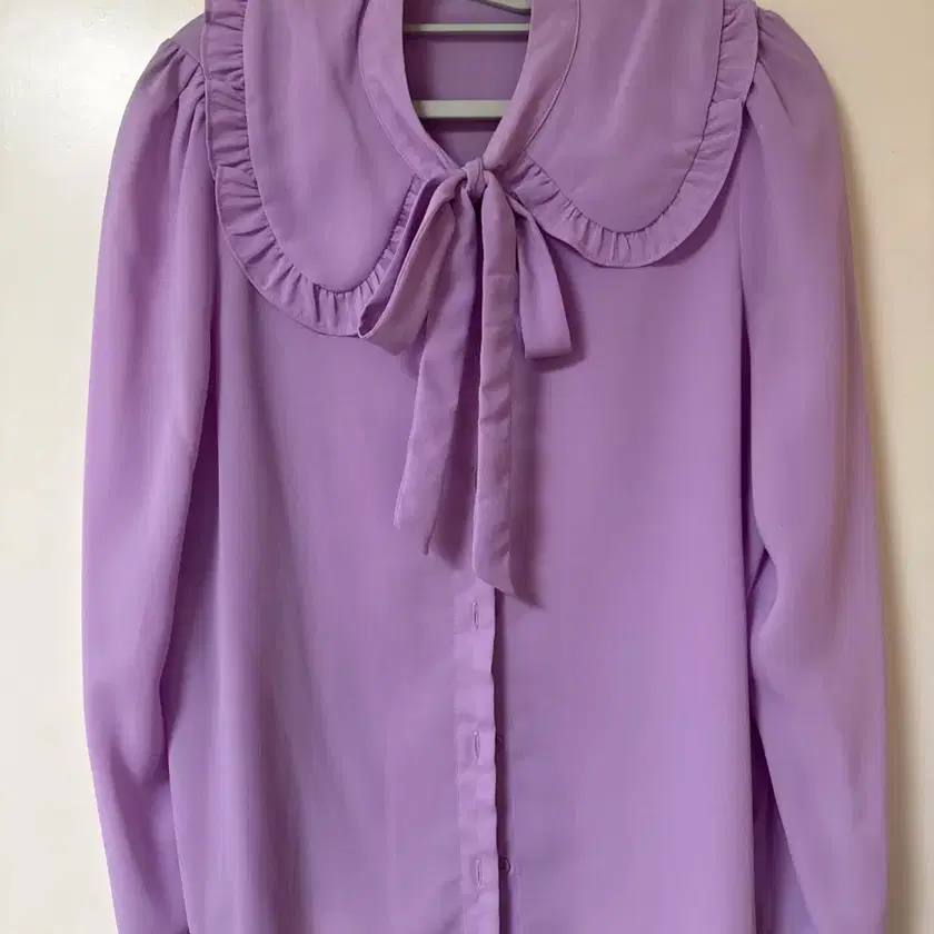 MIXXO Round Frill Purple Blouse on Bunjang Global Site.