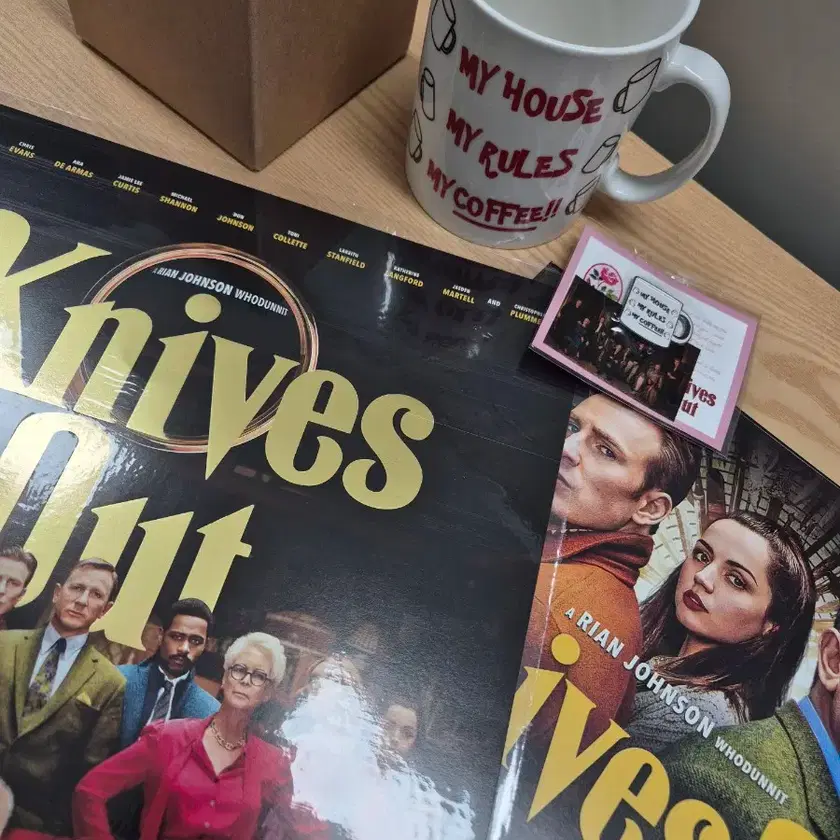 Knives Out mug cup + badge + 2 types of posters CGV pre-order benefit # ...