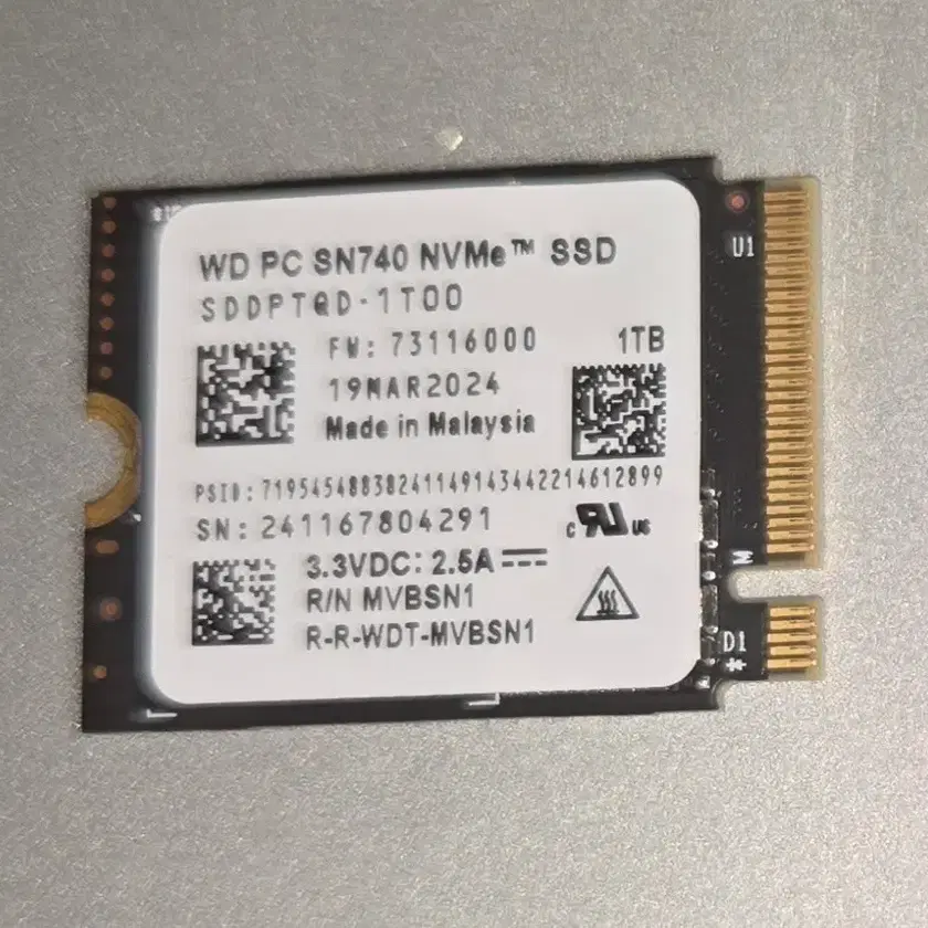 WD SN740 NVMe SSD 1TB on Bunjang Global Site.