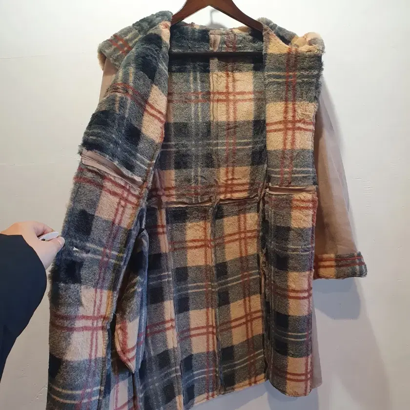 Check Ecco Suede Hooded Coat Jacket #무스탕,#스웨이드,#체크,#빈티지 on Bunjang ...