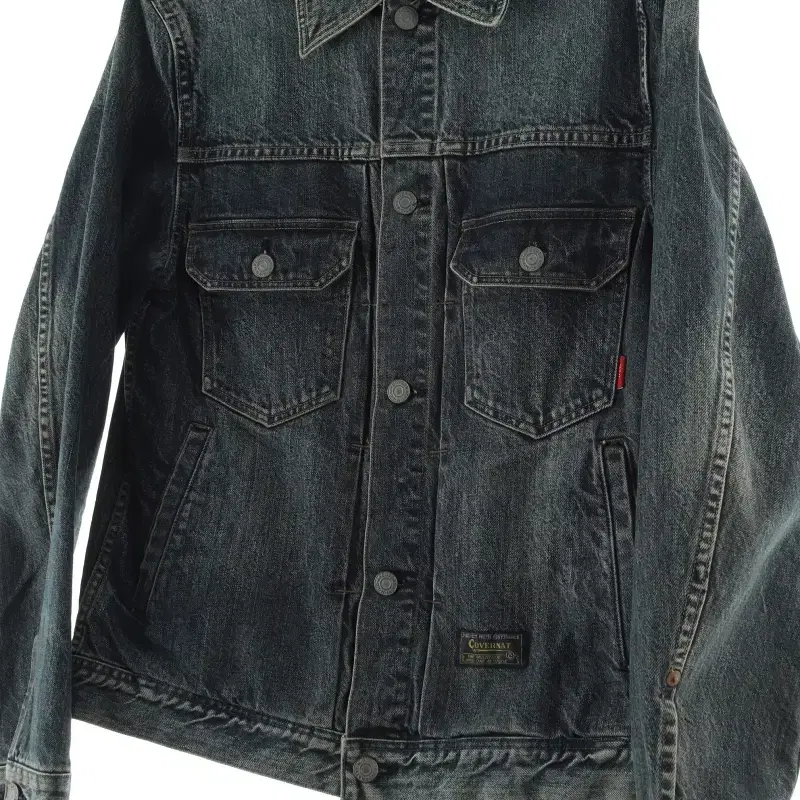 (M) Covernat Zip-up Windbreaker Jumper Jacket Blue Denim Trucker ...