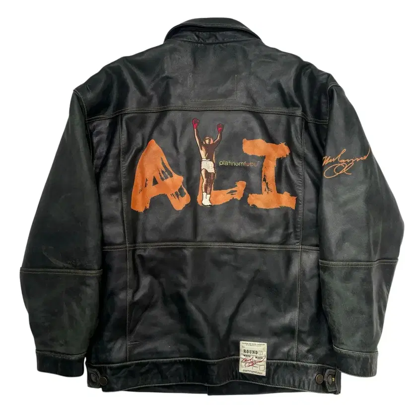 90s PLATINUM FUBU Muhammad Ali Real Leather Jacket 2XL #푸부,#후부,#빈티지,#레더 ...
